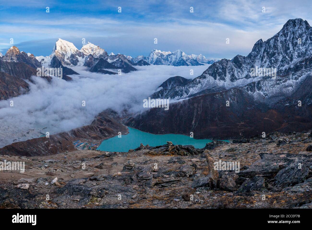 Sunset above the Gokyo lakes, from Gokyo Ri mountain Stock Photo - Alamy