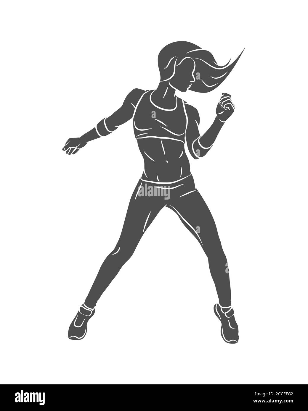 Fitness instructor. Young woman zumba dancer dancing fitness exercises ...