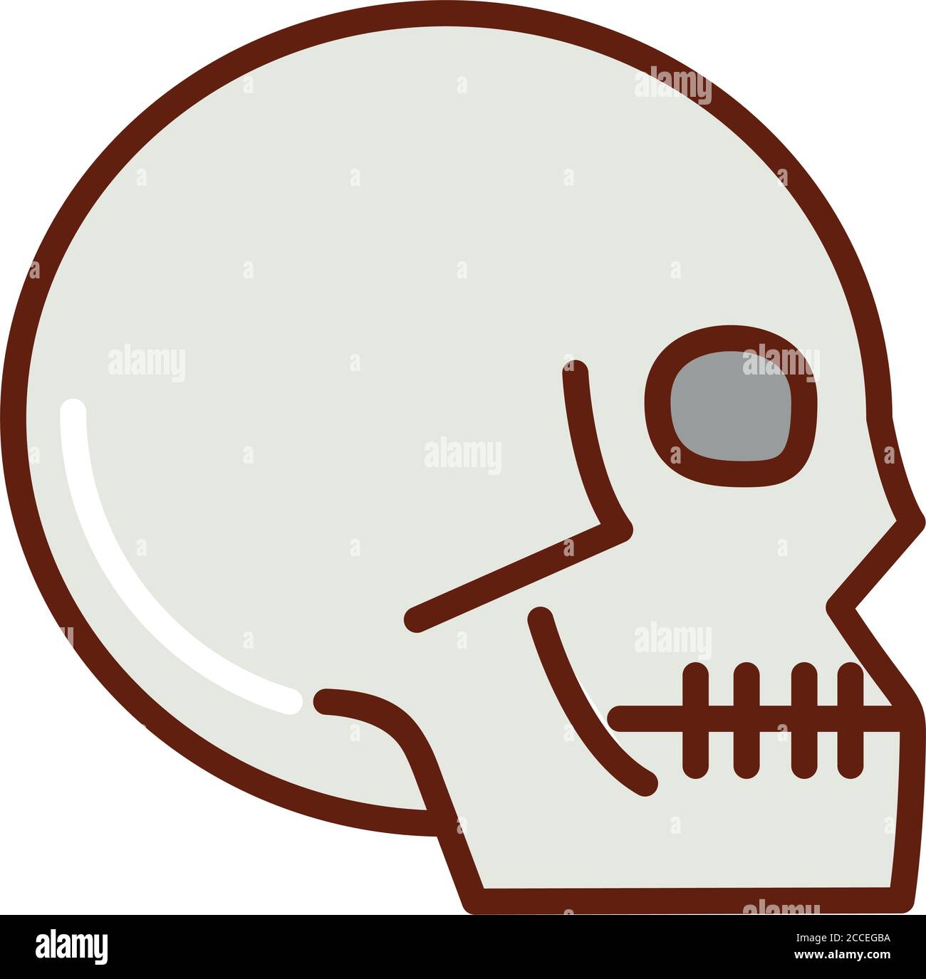 human body skull anatomy organ health line and fill icon vector ...
