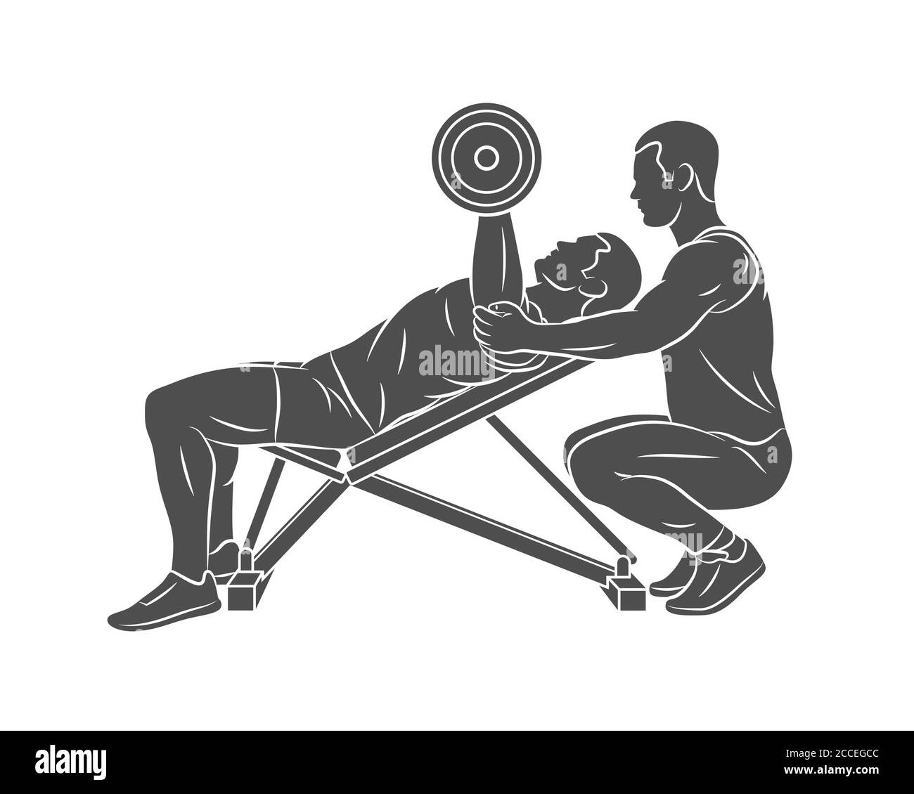 Trainer man on exercise Stock Vector Images - Alamy