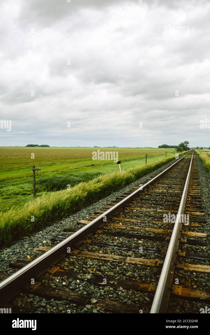 Modern Railroad Tracks Cross Lake Bed of Prehistoric Lake Agassiz ...
