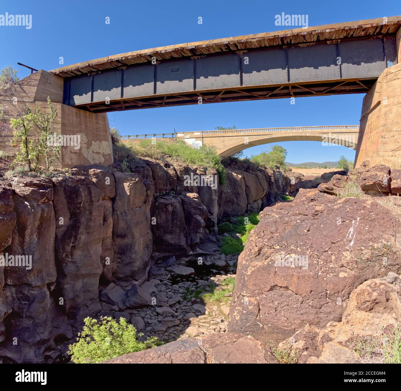 The Historic Peavine Railroad Bridge next to the bridge for State Route ...
