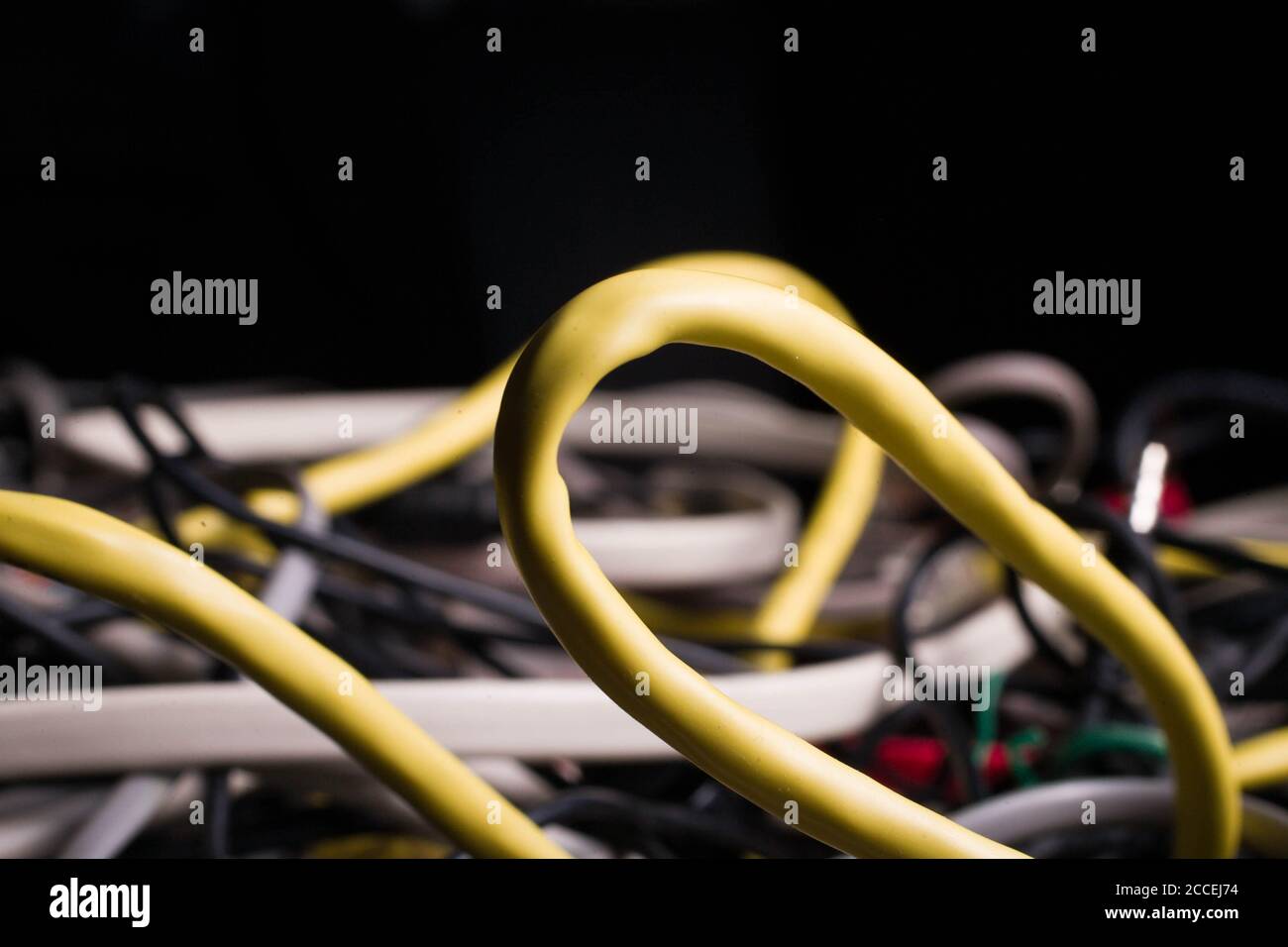 Close up of a bunch of colourful computer wires Stock Photo - Alamy