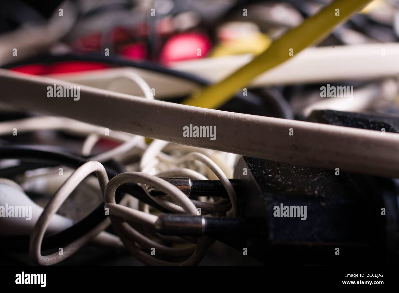 Close up of a bunch of colourful computer wires Stock Photo - Alamy