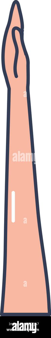 human body concept, arm up icon over white background, line fill style ...