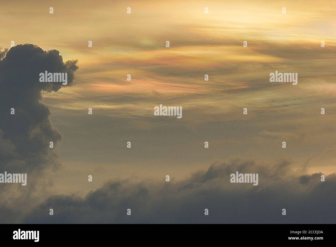 Colorful cloud iridescence or irisation Stock Photo - Alamy