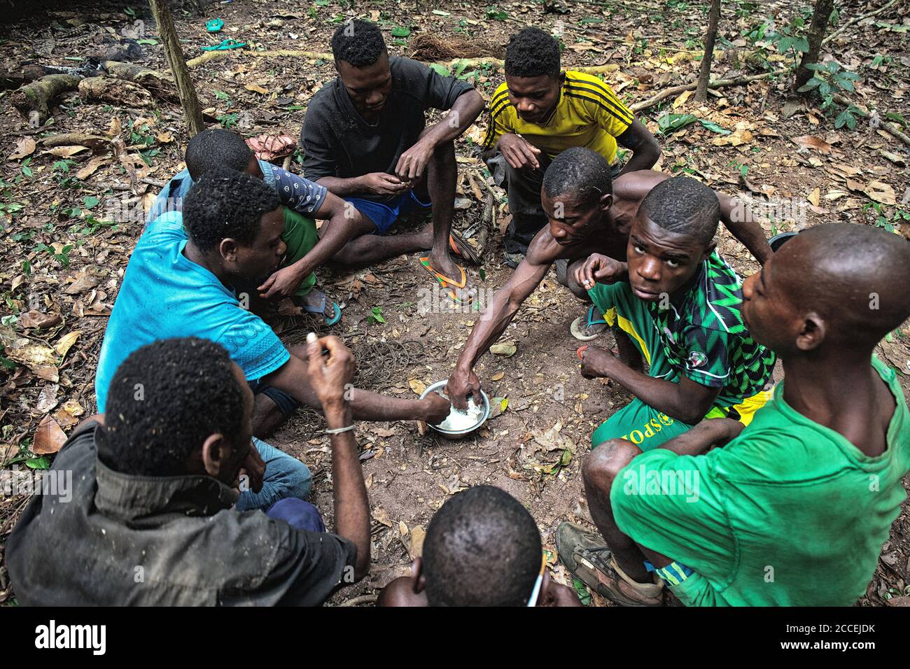Pygmy tribe in the Dzanga-Sanha Forest Reserve, Central African ...
