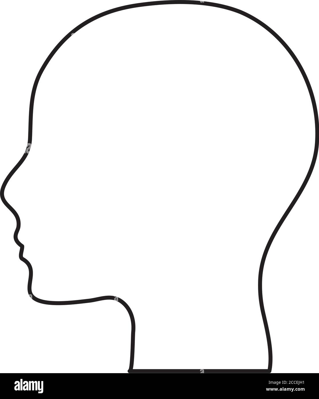 profile head icon over white background, line style, vector ...