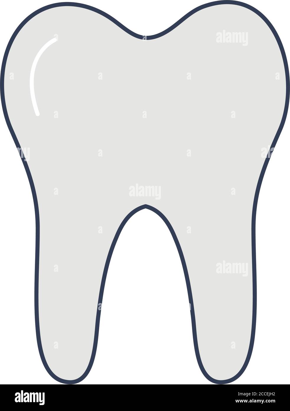 human body concept, tooth icon over white background, line fill style ...