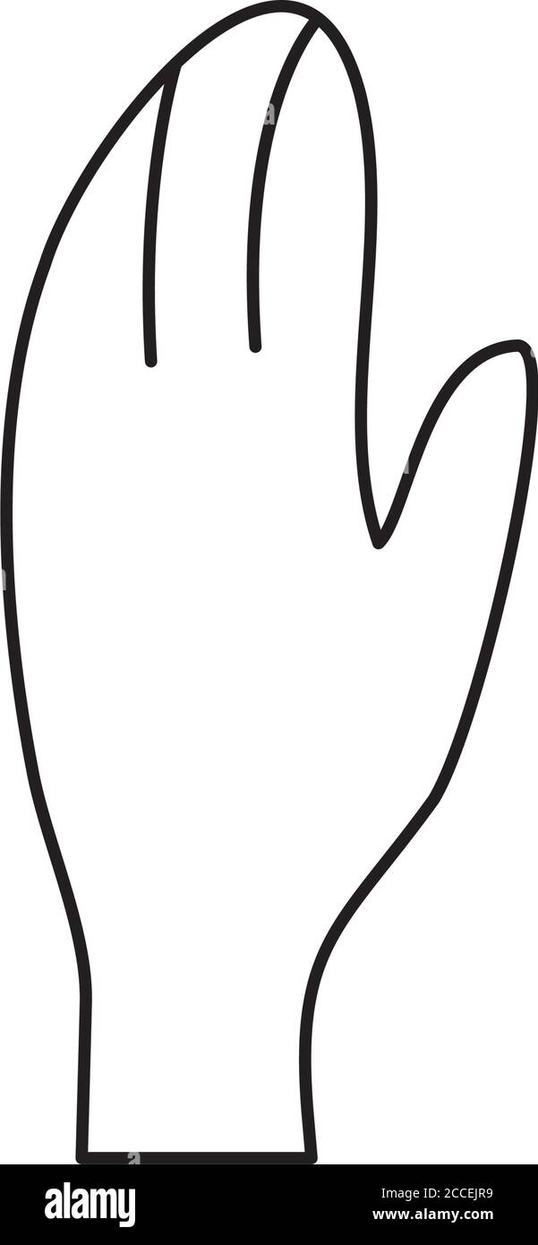 human body concept, hand icon over white background, line style, vector ...