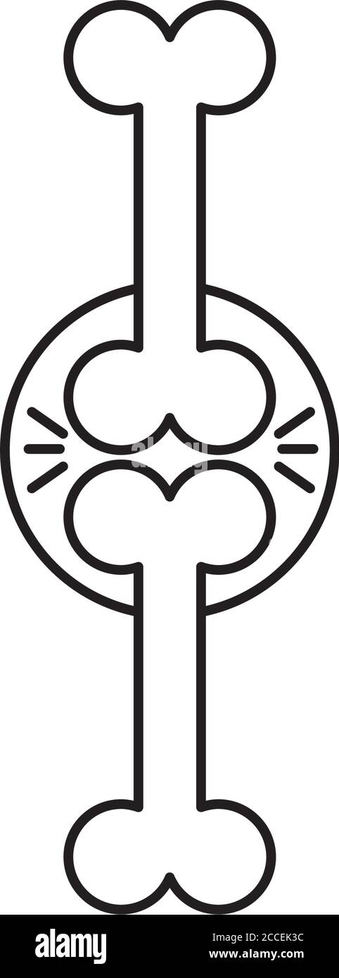 human body concept, bone joint icon over white background, line style ...