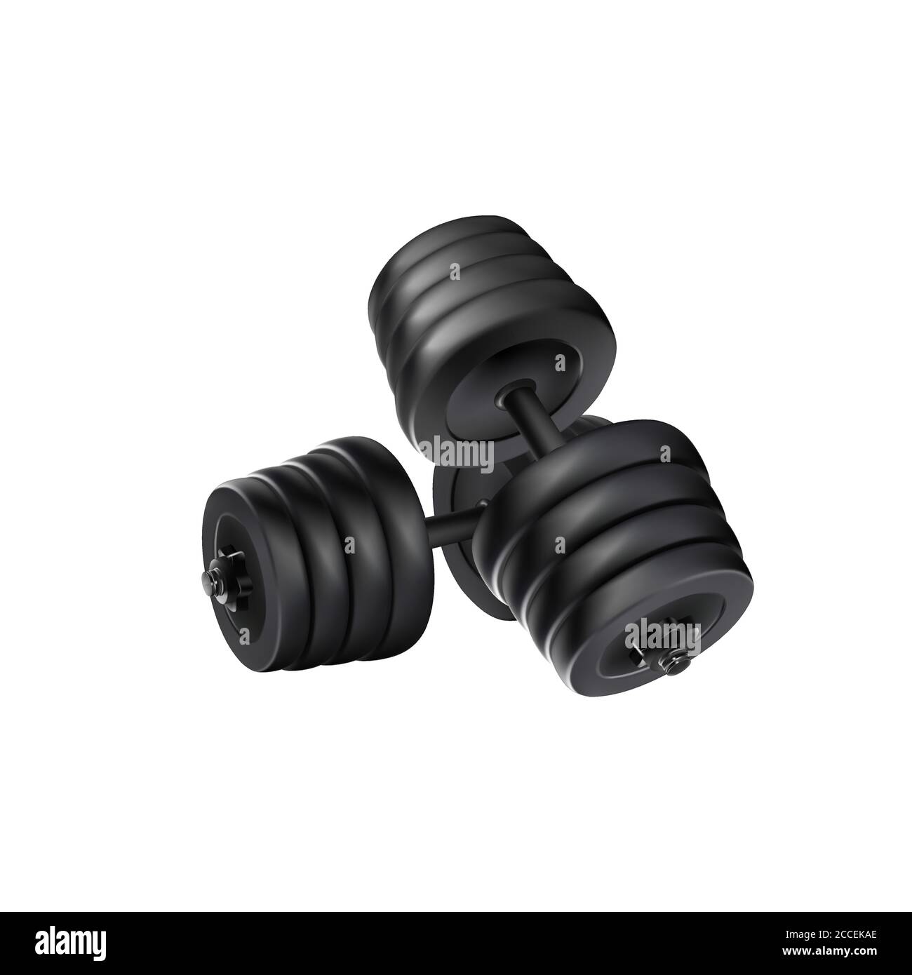 Dumbbell adjustable disc isolated vector. realistic fitness weight ...