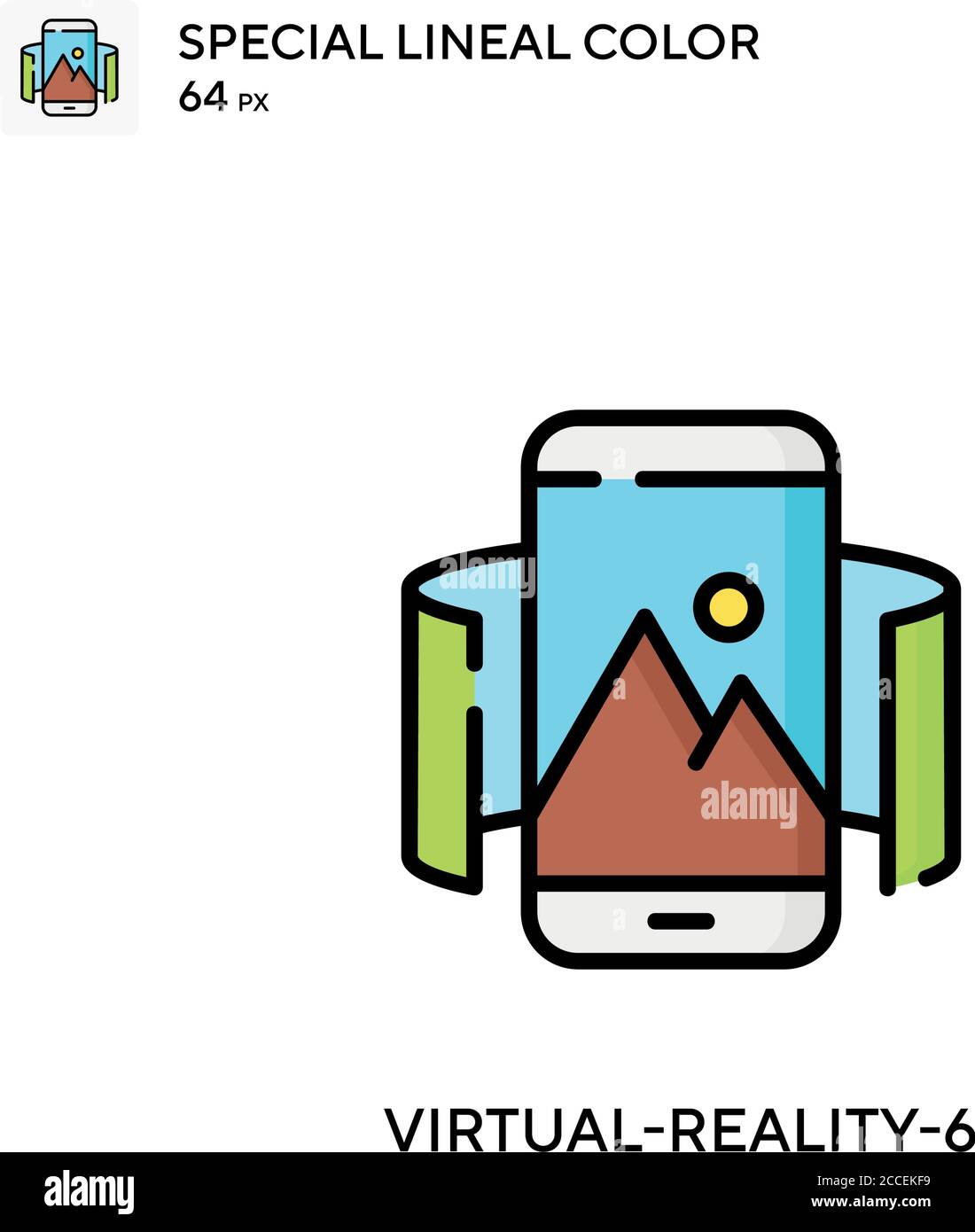 Virtual-reality-6 Special lineal color icon. Illustration symbol design ...