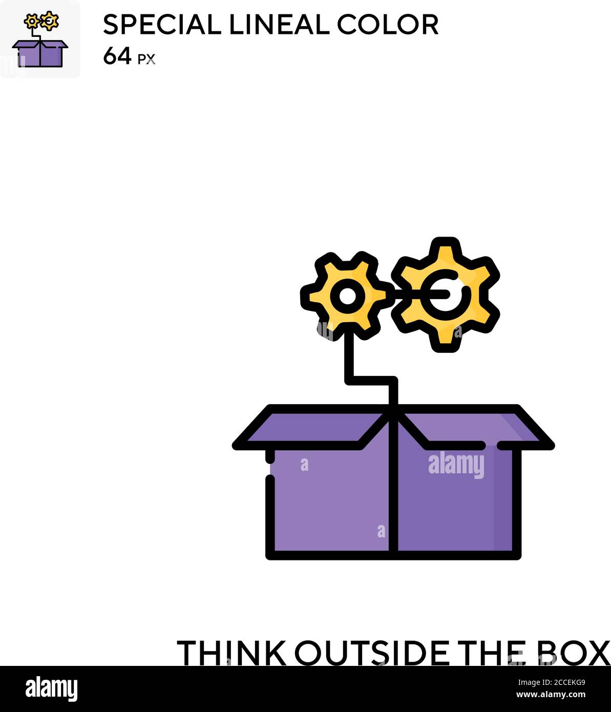 Think outside the box Special lineal color icon. Illustration symbol ...