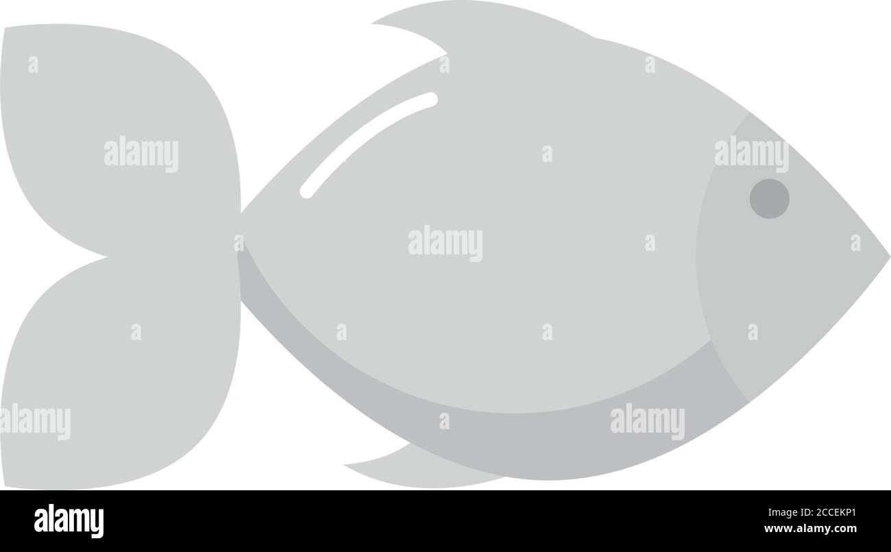 fish icon over white background, flat style, vector illustration Stock ...