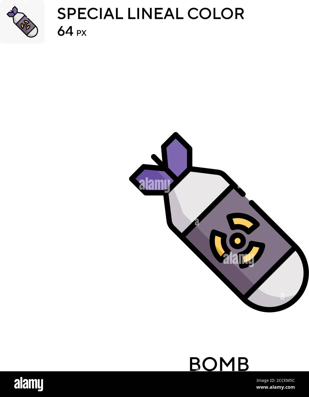 Bomb Special lineal color icon. Illustration symbol design template for ...
