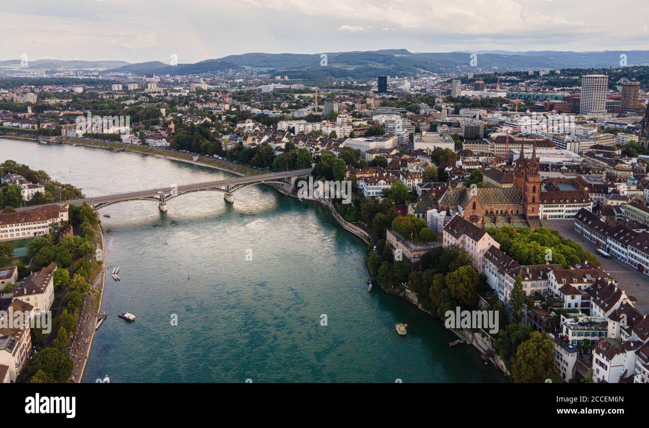 Basel old town aerial view hi-res stock photography and images - Alamy