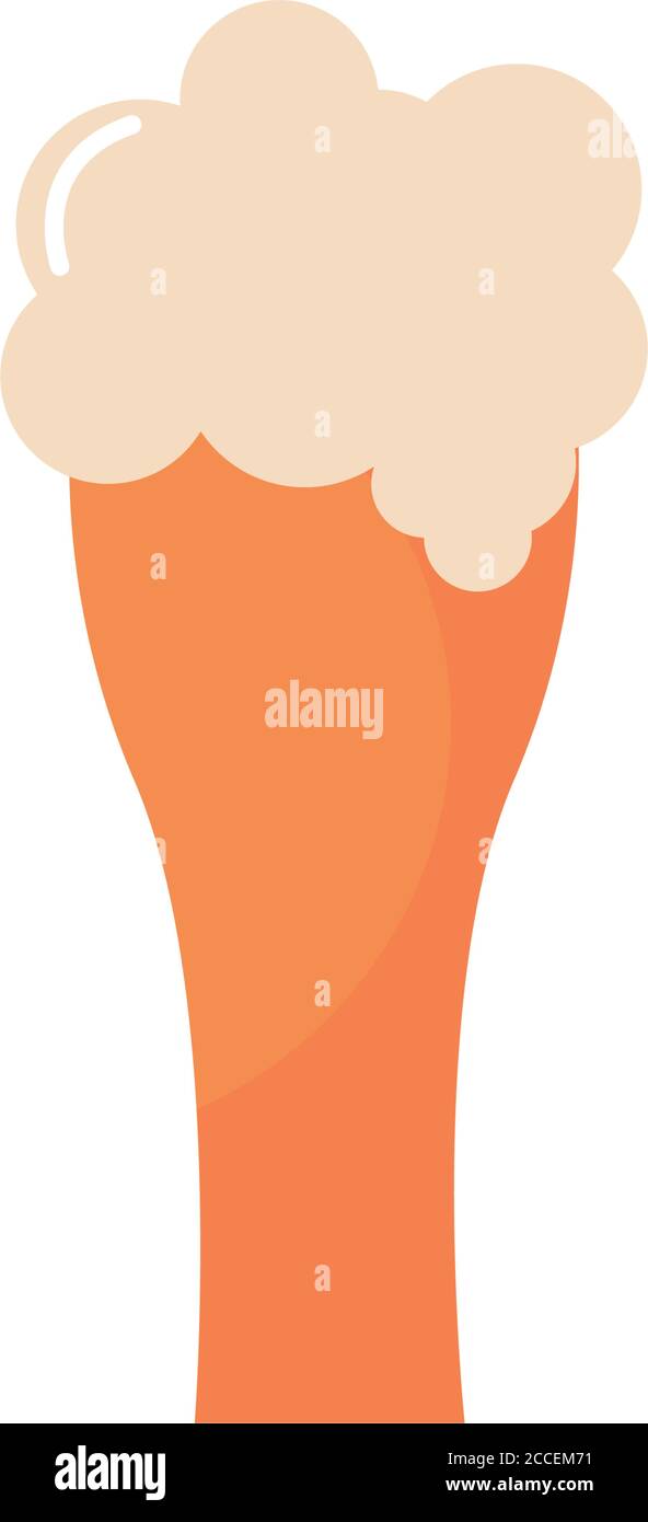 glass of lager beer icon over white background, flat style, vector ...