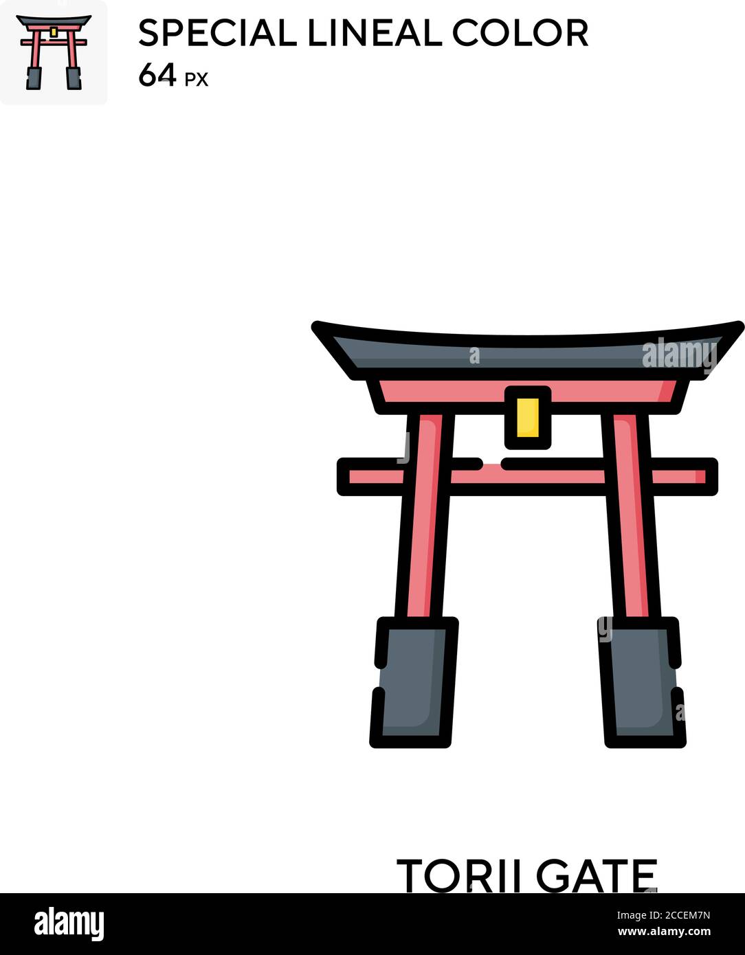 Torii gate Special lineal color icon. Illustration symbol design ...