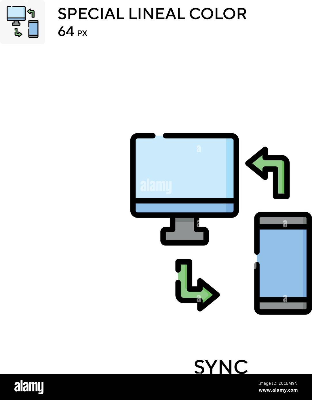 Sync Special lineal color icon. Illustration symbol design template for ...