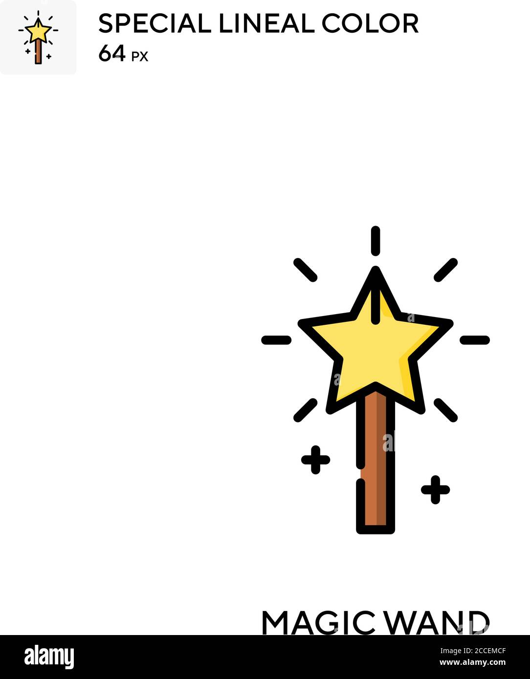 Magic wand Special lineal color icon. Illustration symbol design ...