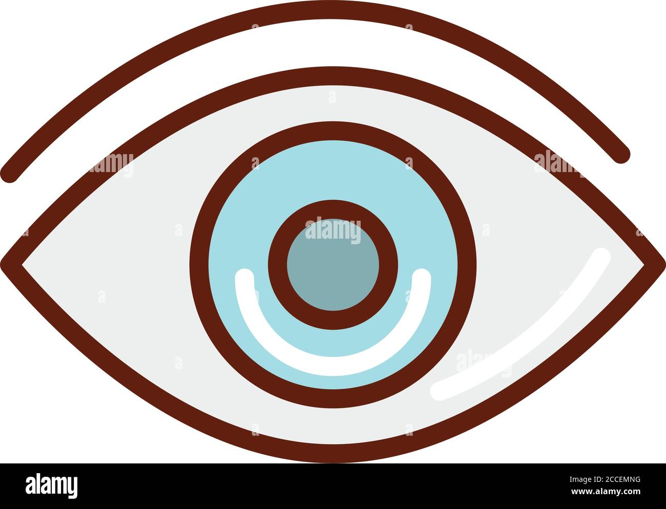 human body eye optical anatomy organ health line and fill icon vector ...