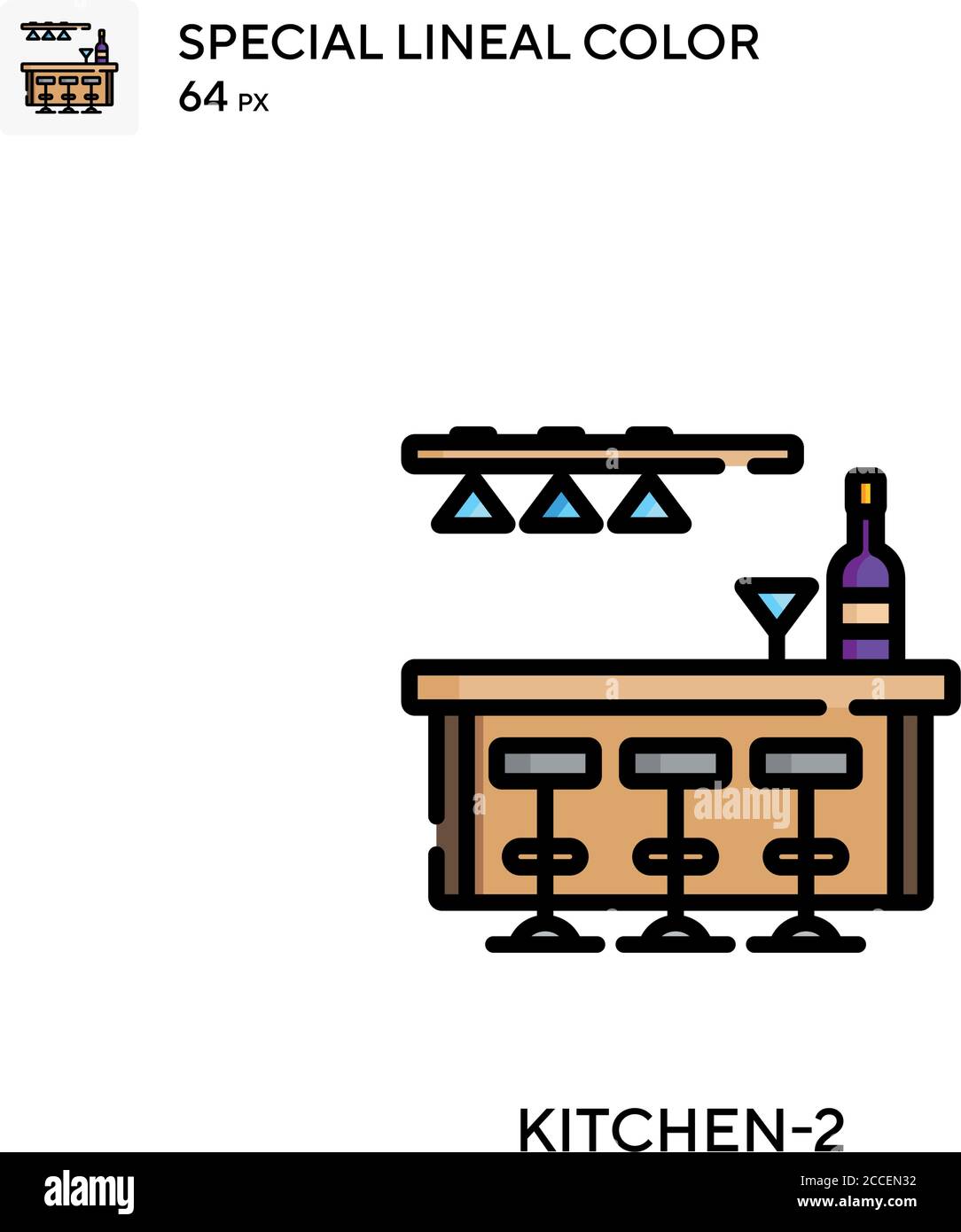 Kitchen-2 Special lineal color icon. Illustration symbol design ...