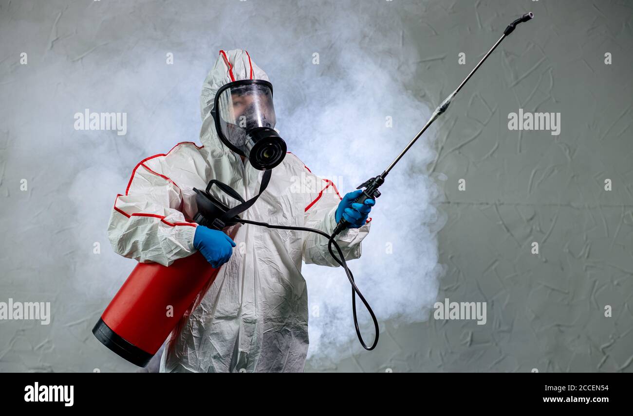 disinfectant sprayers and germs that adhere on objects on the surface ...