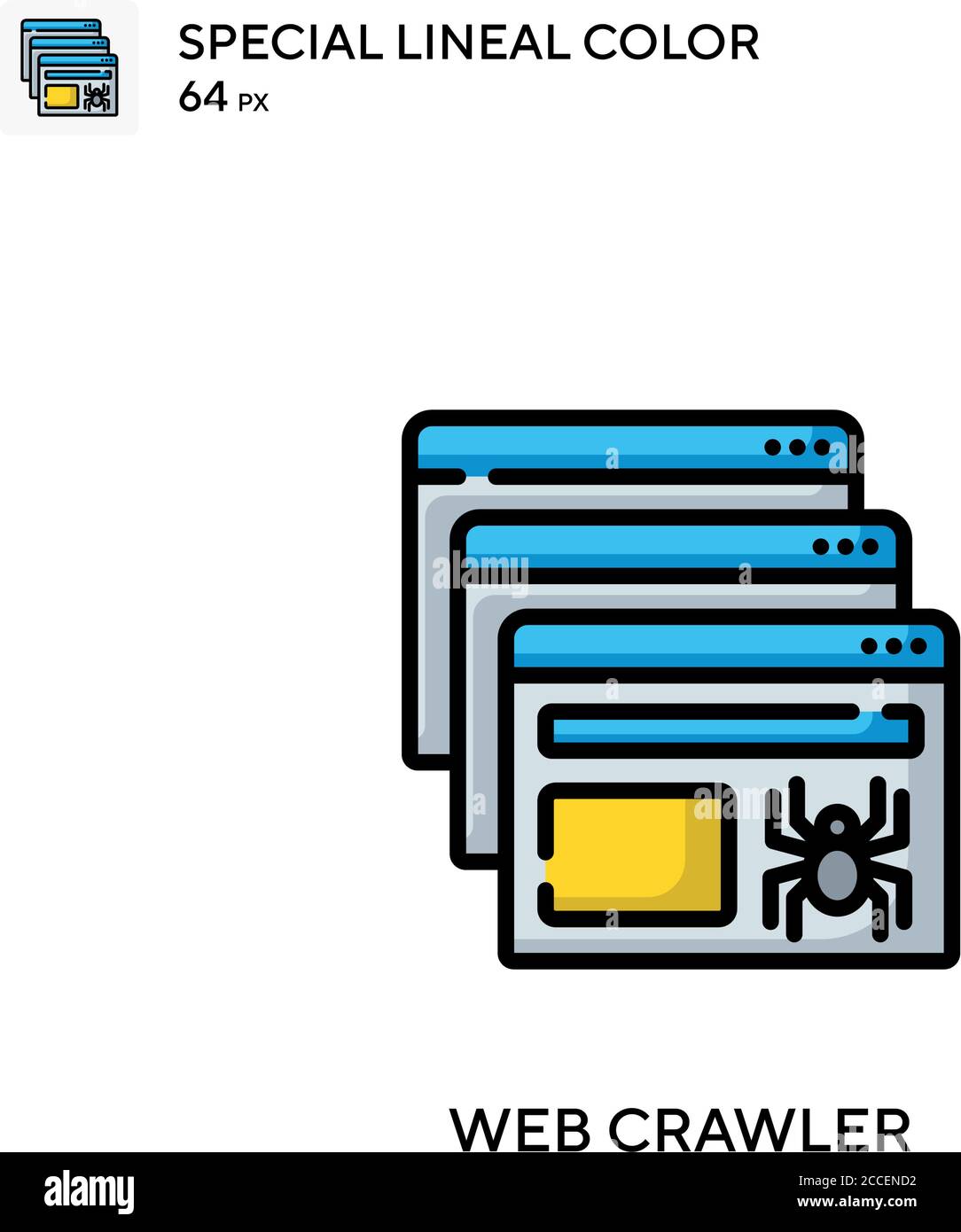 Web crawler Special lineal color icon. Illustration symbol design ...