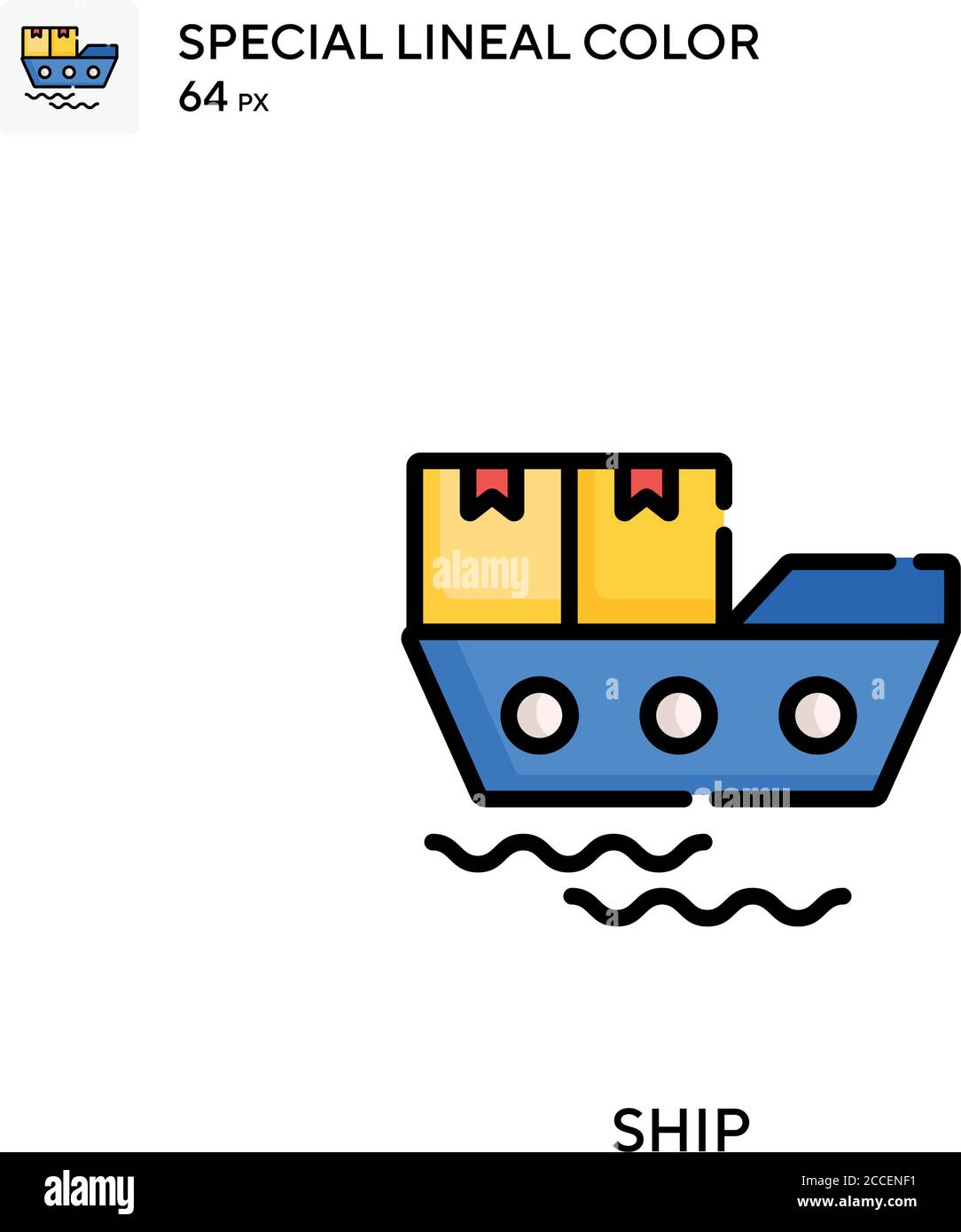 Ship Special lineal color icon. Illustration symbol design template for ...