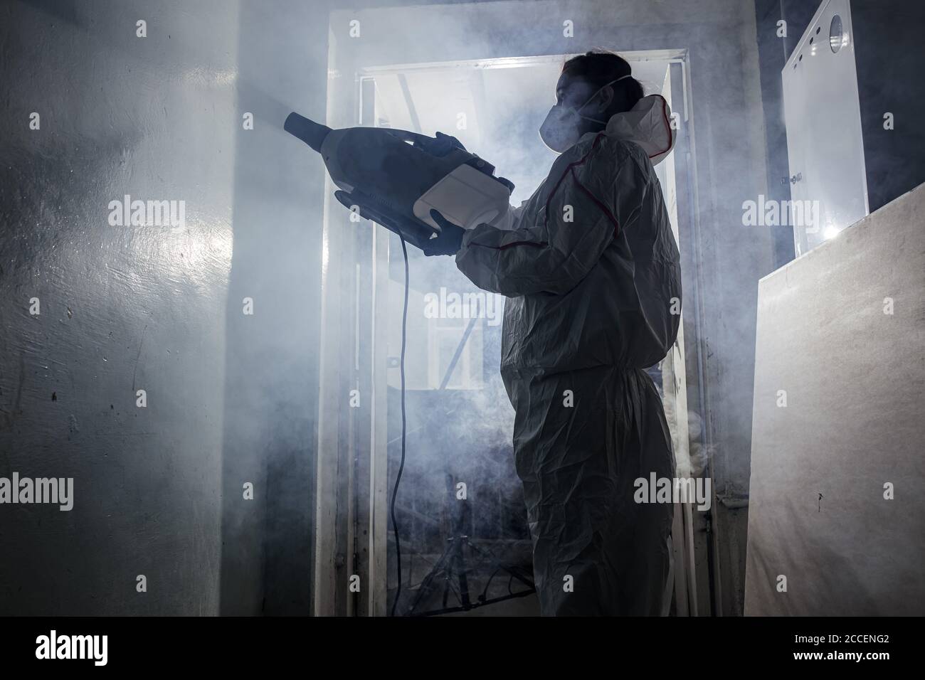 disinfectant sprayers and germs that adhere on objects on the surface ...