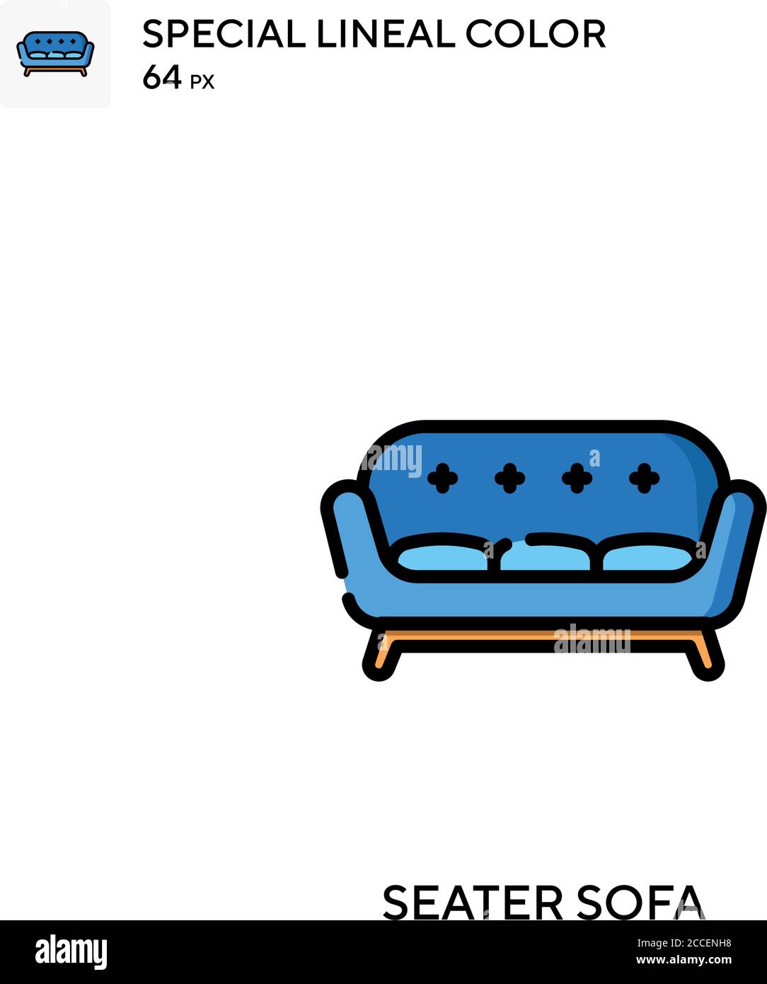 Seater sofa Special lineal color icon. Illustration symbol design ...