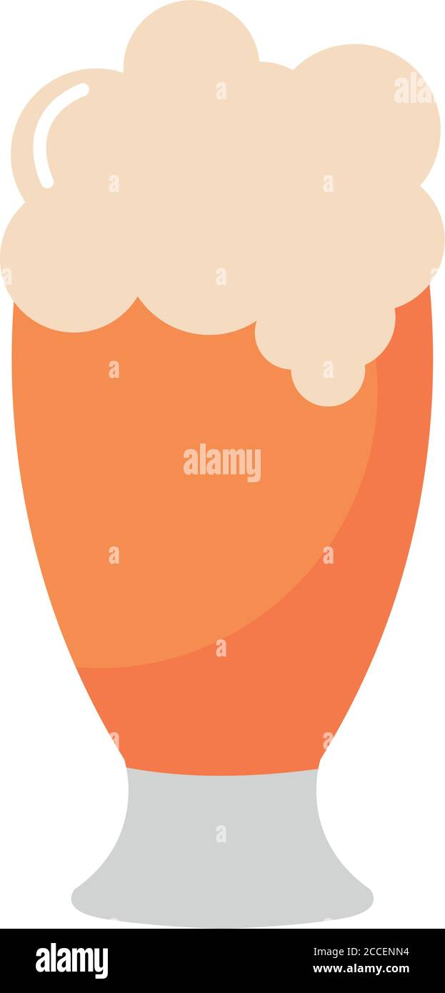 lager beer glass icon over white background, flat style, vector ...