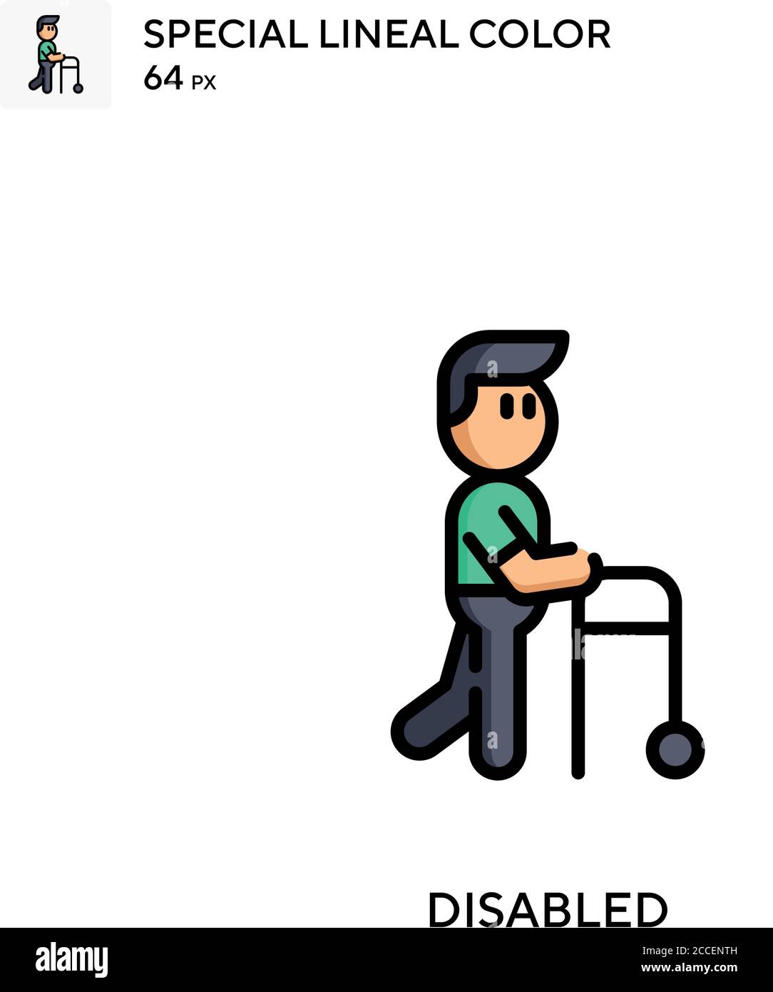 Disabled Special lineal color icon. Illustration symbol design template ...