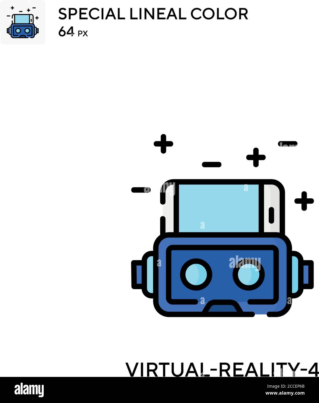 Virtual-reality-4 Special lineal color icon. Illustration symbol design ...
