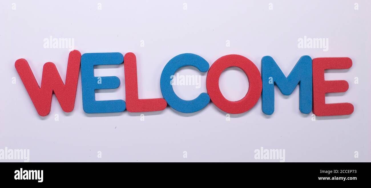 Welcome written hi-res stock photography and images - Alamy