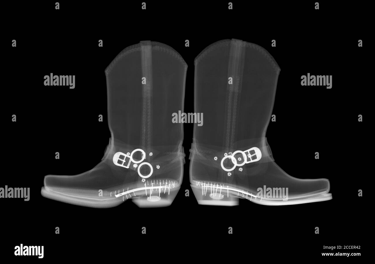 Cowboy boots, X-ray Stock Photo - Alamy