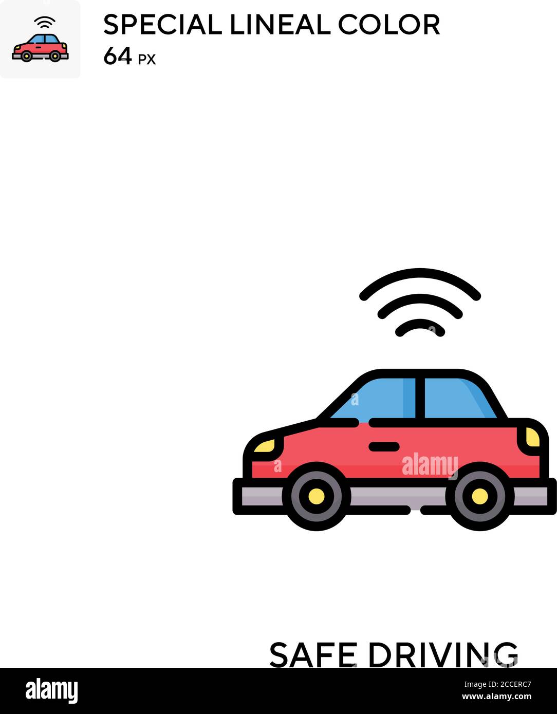 Safe driving Special lineal color icon. Illustration symbol design ...