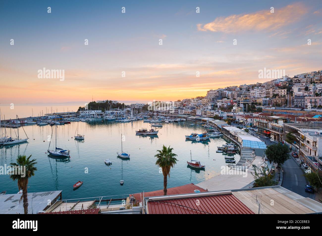 Athens, Greece - Novembre 19, 2018: View of Mikrolimano marina in ...