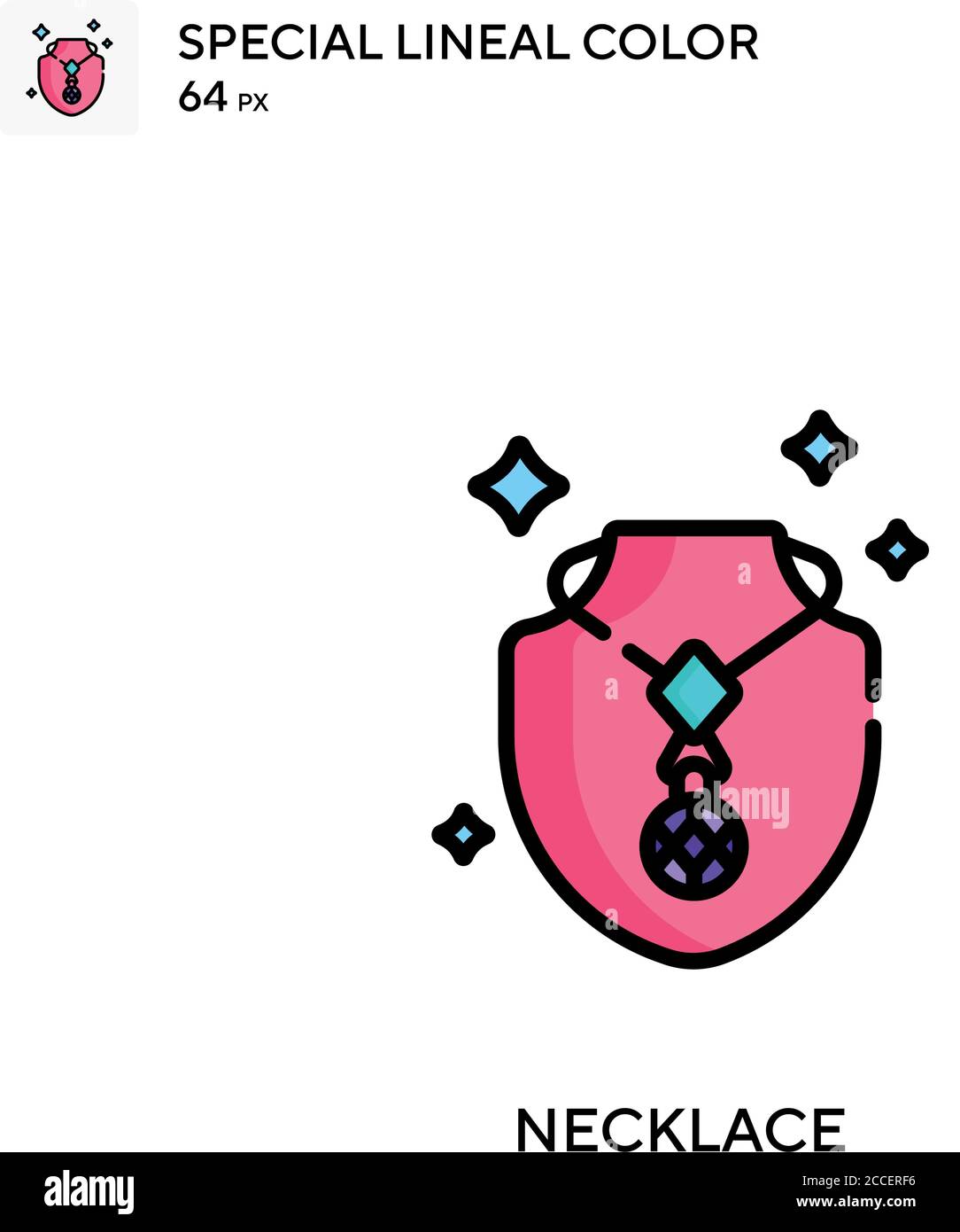 Necklace Special lineal color icon. Illustration symbol design template ...