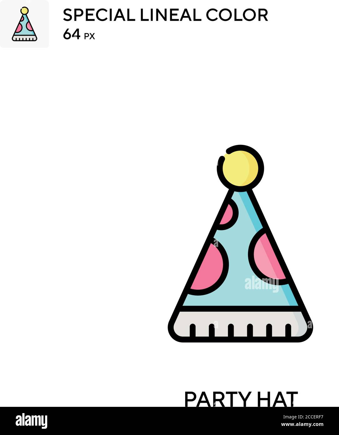 Party hat Special lineal color icon. Illustration symbol design ...