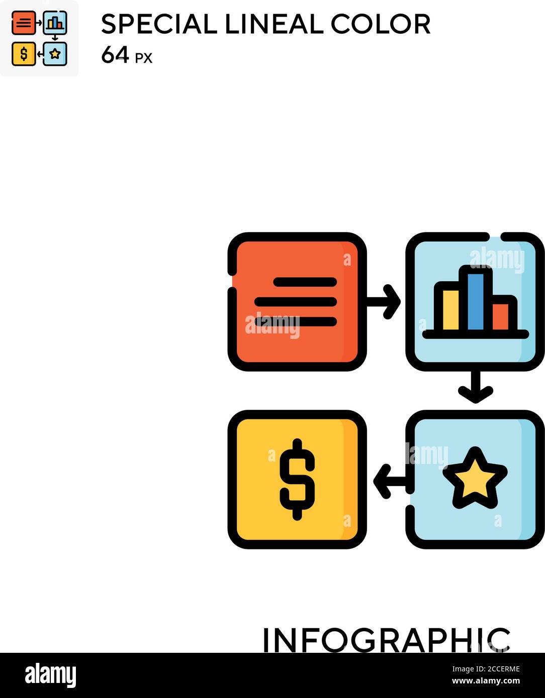 Infographic Special lineal color icon. Illustration symbol design ...