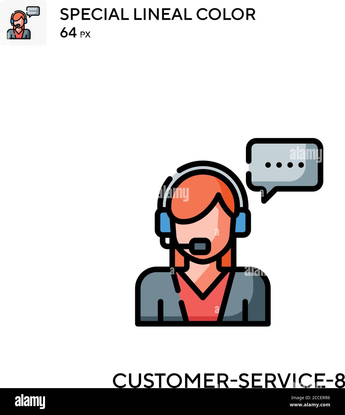Customer-service-8 Special lineal color icon. Illustration symbol ...