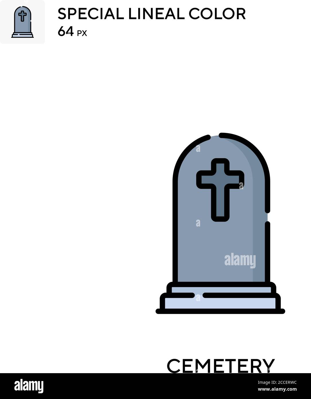 Cemetery Special lineal color icon. Illustration symbol design template ...