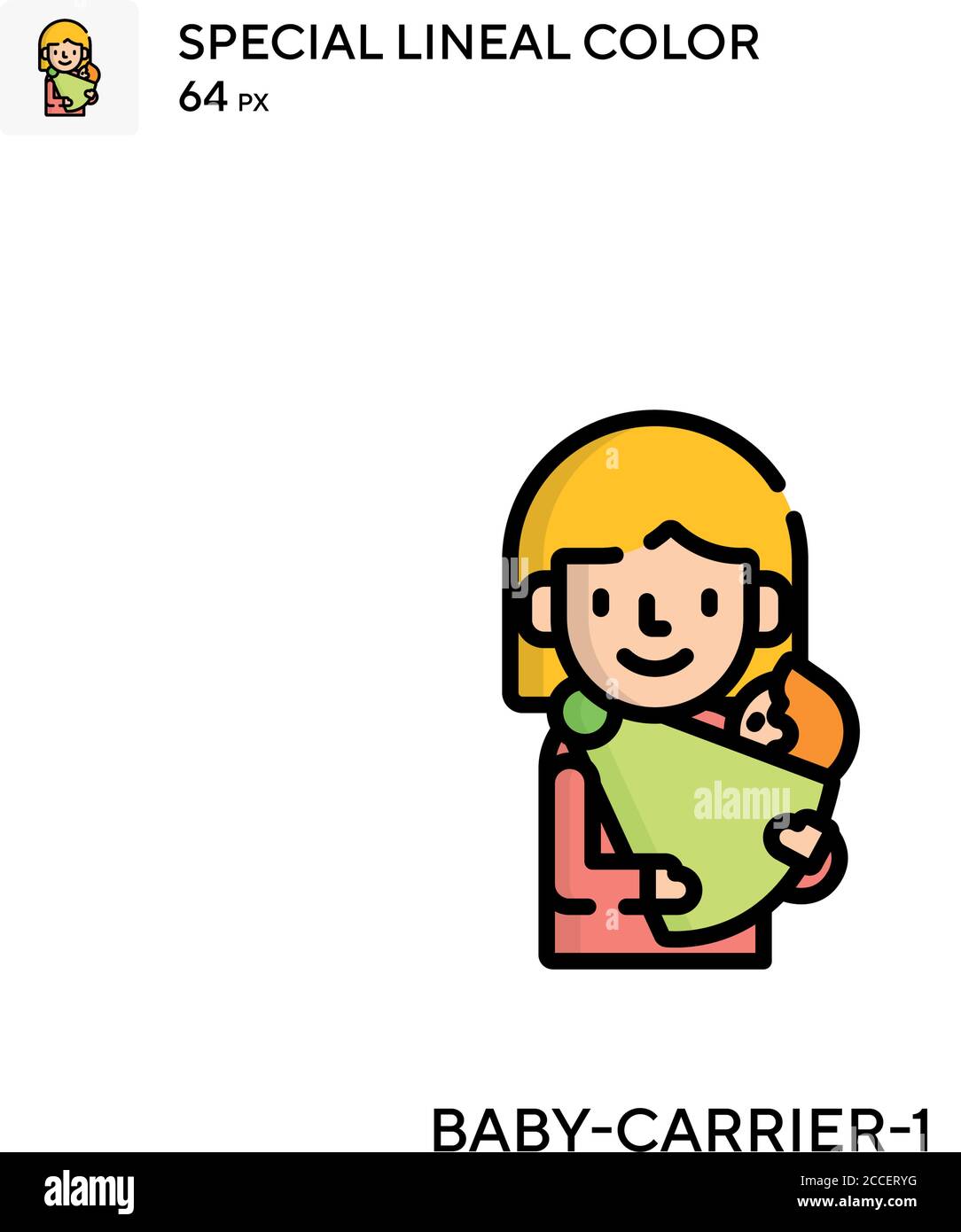 Baby-carrier-1 Special lineal color icon. Illustration symbol design ...