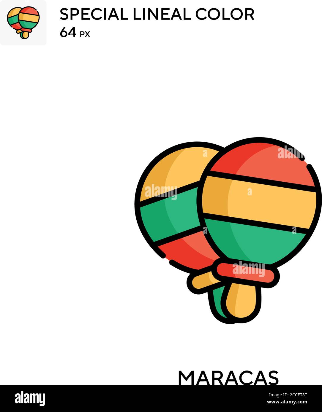 Maracas Special lineal color icon. Illustration symbol design template ...