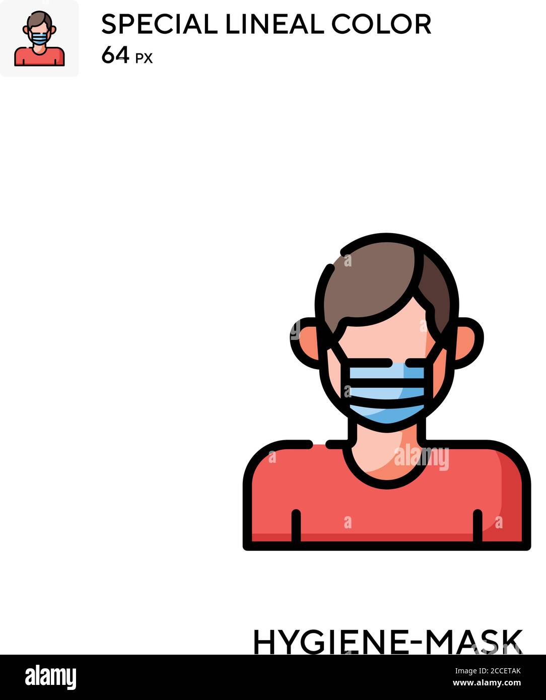 Hygiene-mask Special lineal color icon. Illustration symbol design ...