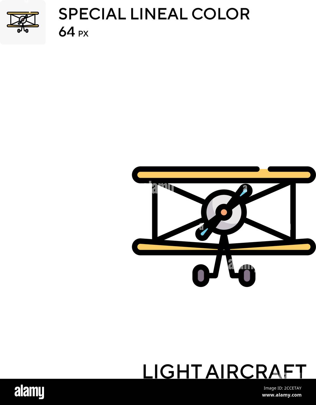 Light aircraft Special lineal color icon. Illustration symbol design ...