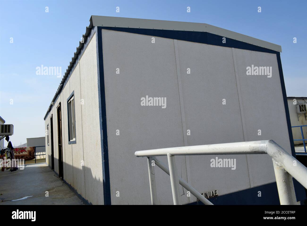 portable cabins in industrial site or office container in construction ...