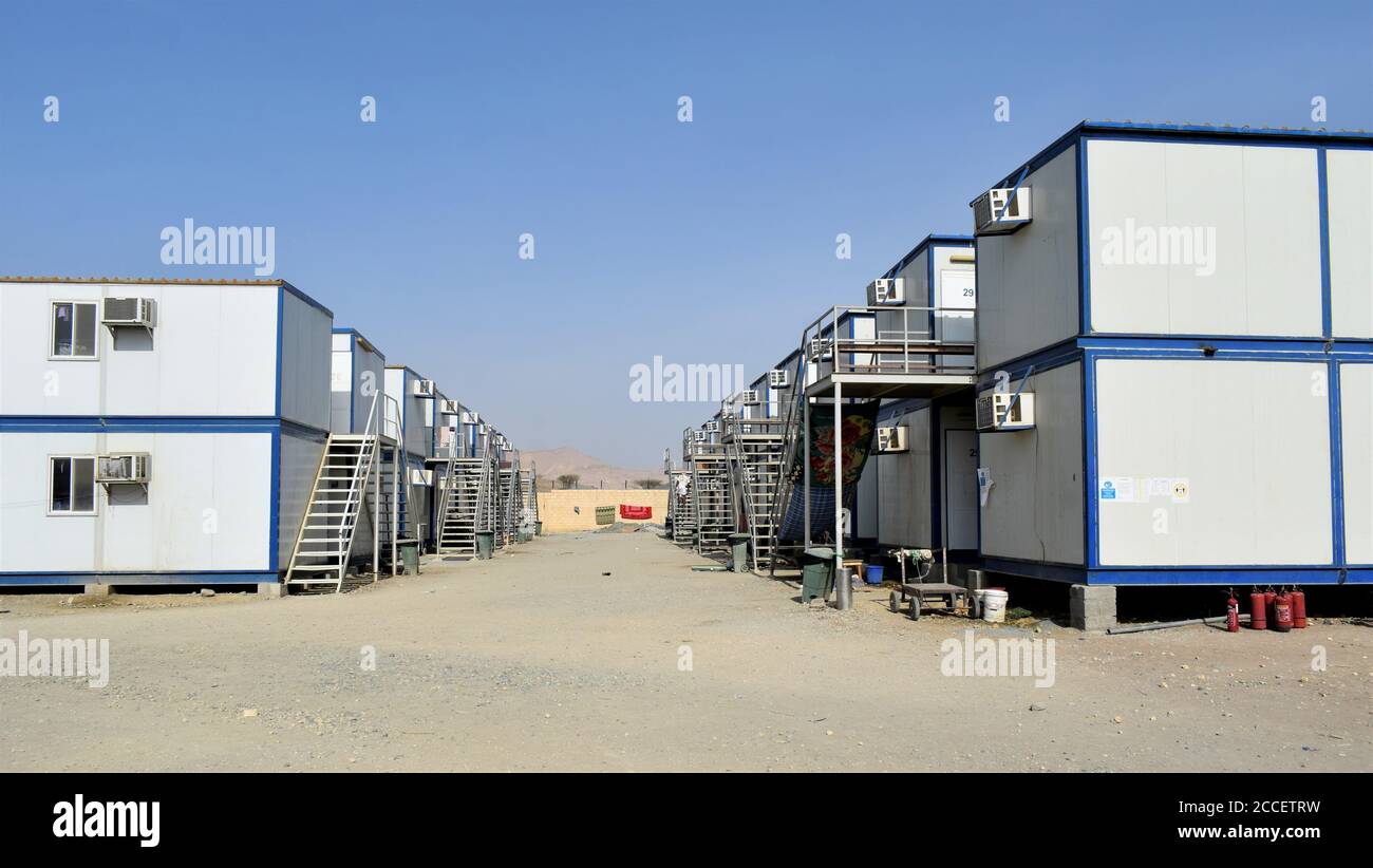 cabins in industrial site or office container in construction Stock ...